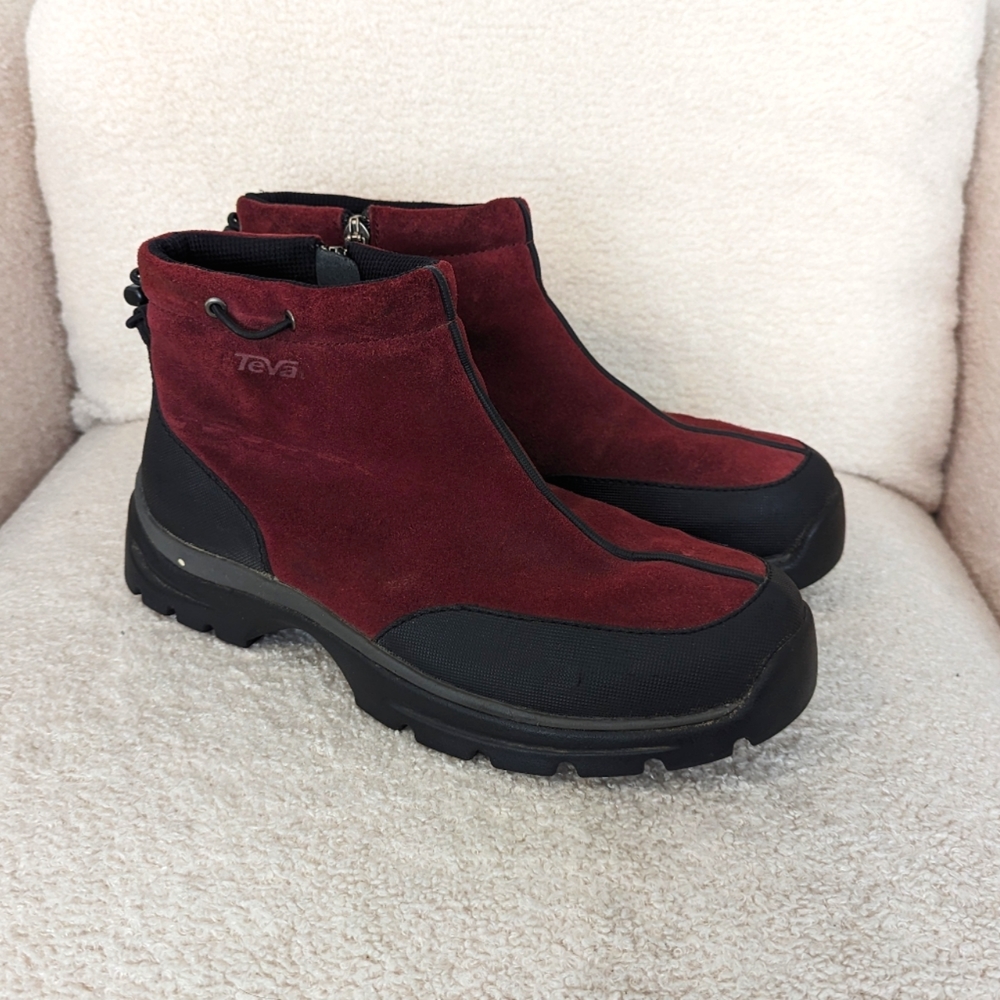 Teva Maroon Red Suede Mini Hiking Outdoor Boots - Gem
